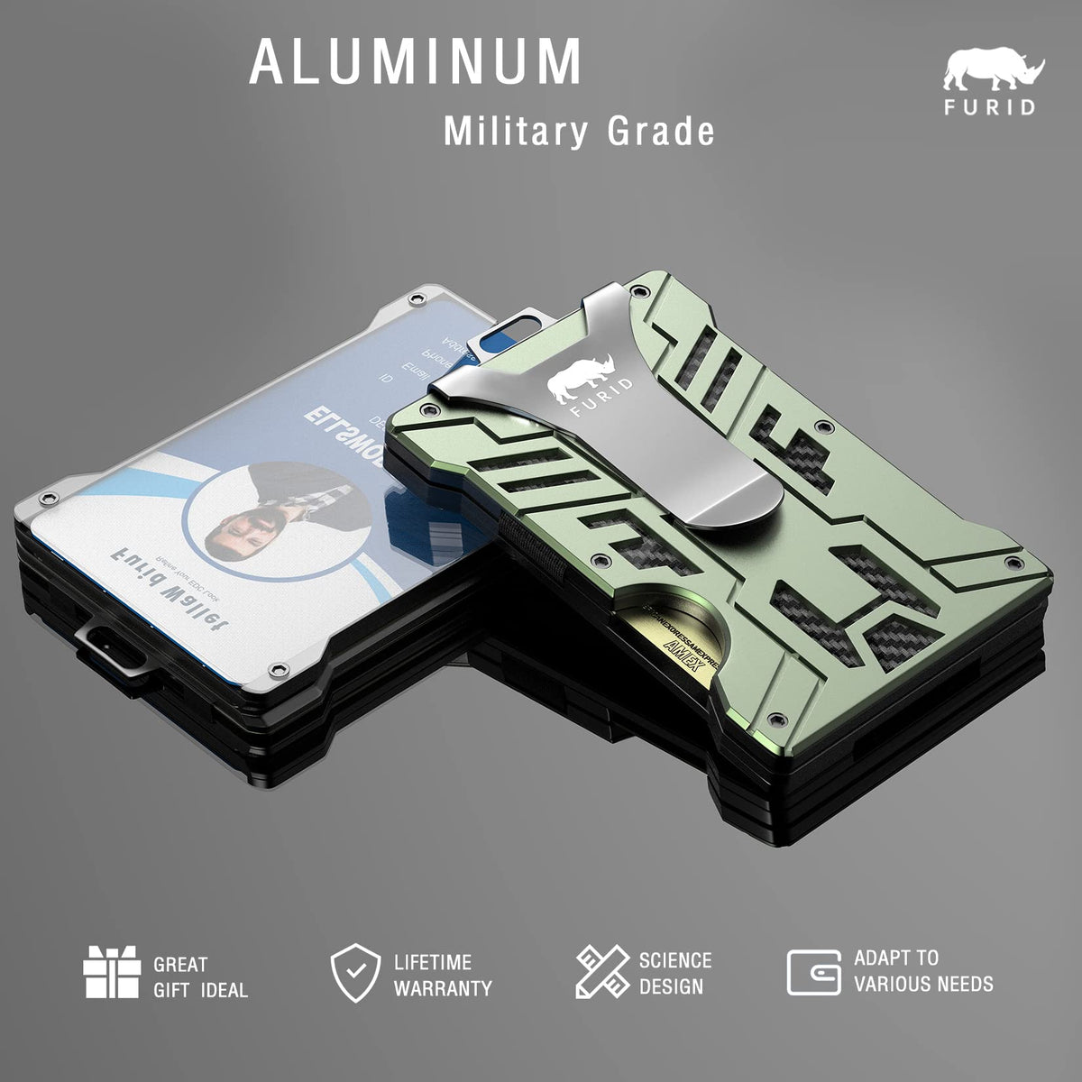 Furid Wallet for Men Slim Minimalist Metal Wallet, Mens Wallet with Mo ...
